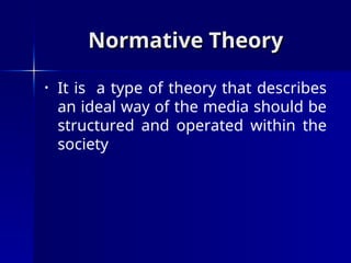 Four Normative-Theories & Development Theory | PPT