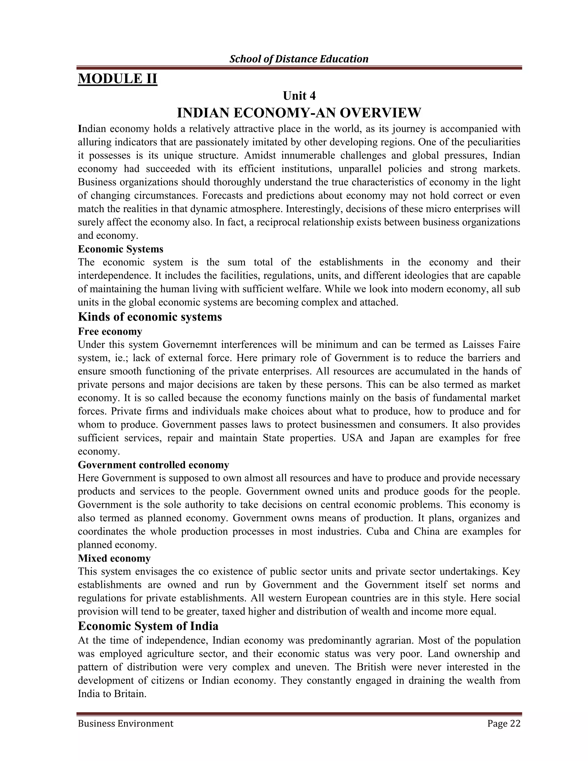 Mcom business environment notes | PDF