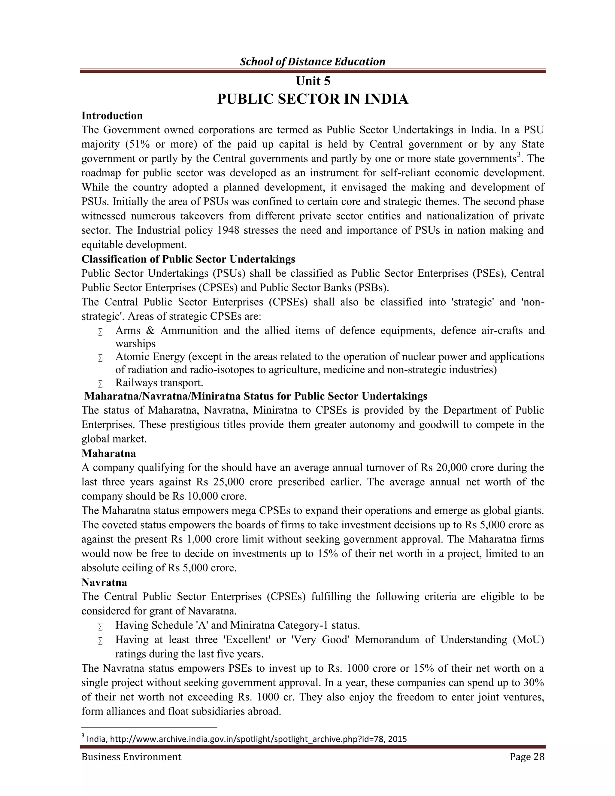 Mcom business environment notes | PDF