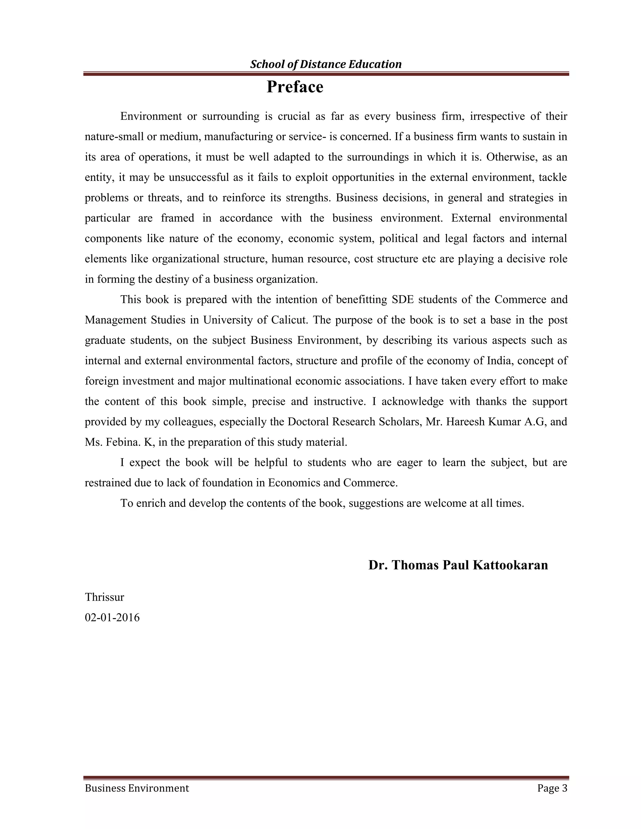 Mcom business environment notes | PDF