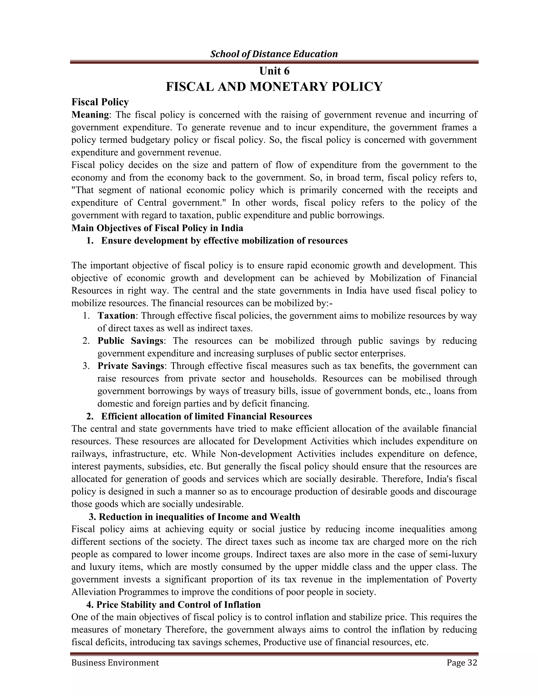 Mcom business environment notes | PDF