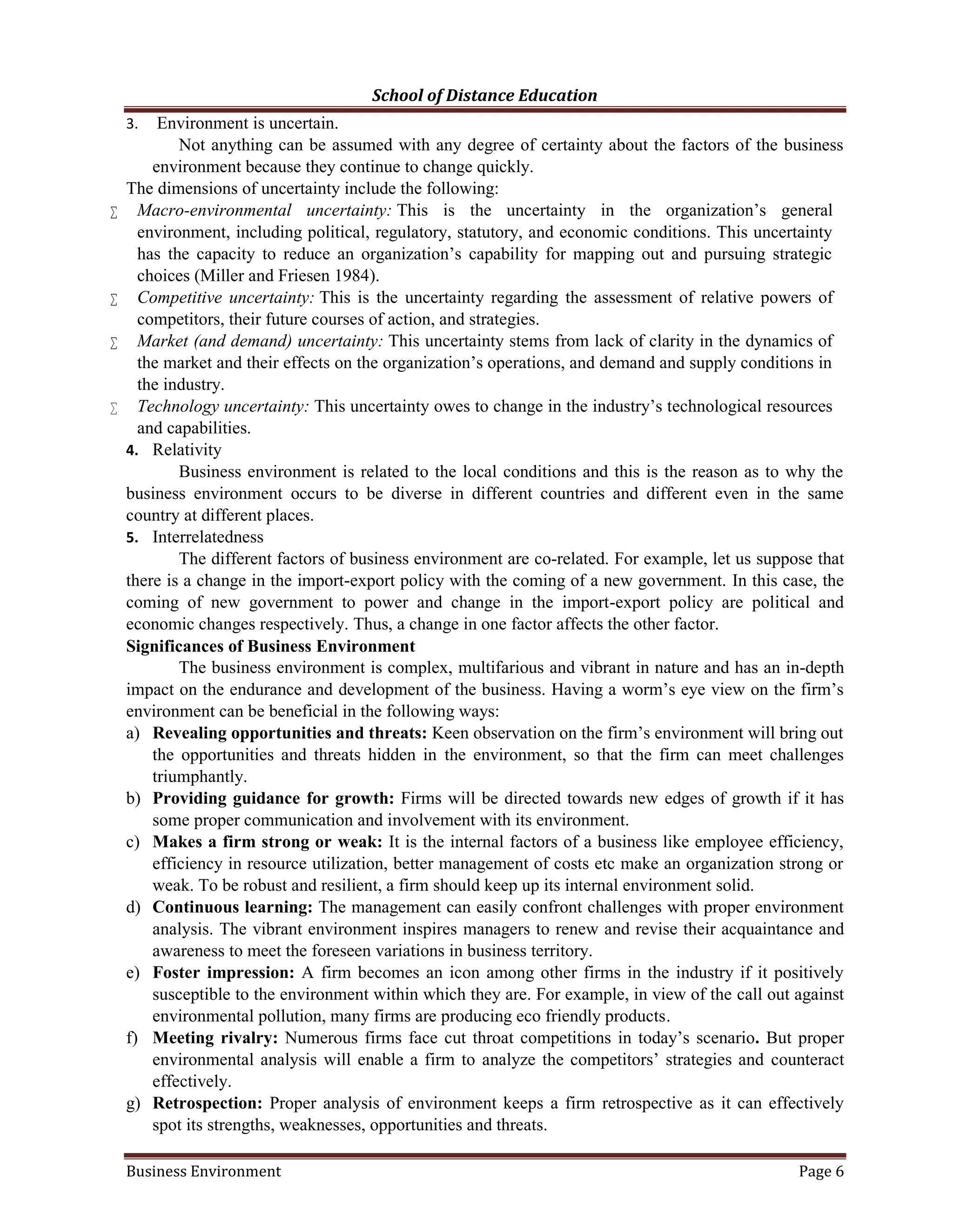 Mcom business environment notes | PDF