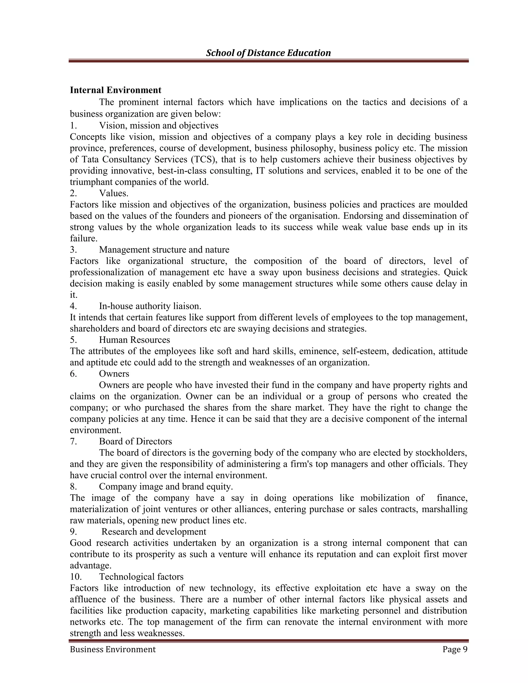 Mcom business environment notes | PDF