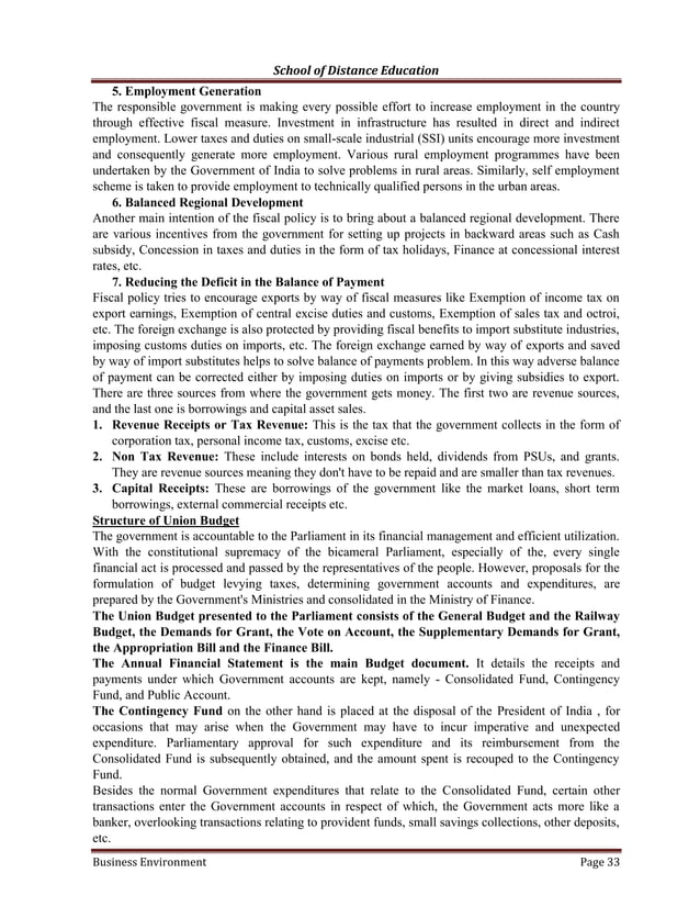 Mcom business environment notes | PDF