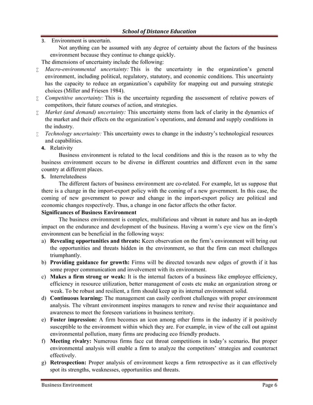 Mcom business environment notes | PDF