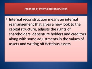 Internal Reconstruction (Introduction ). | PPTX