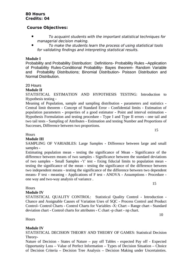 Mcom syllabus for calicut university | PDF