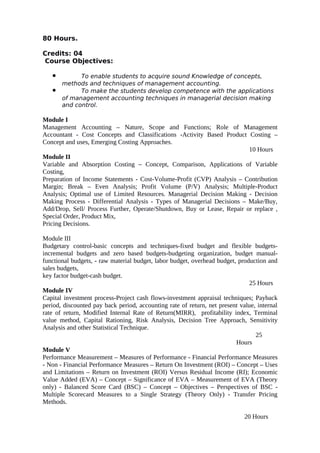 Mcom syllabus for calicut university | PDF