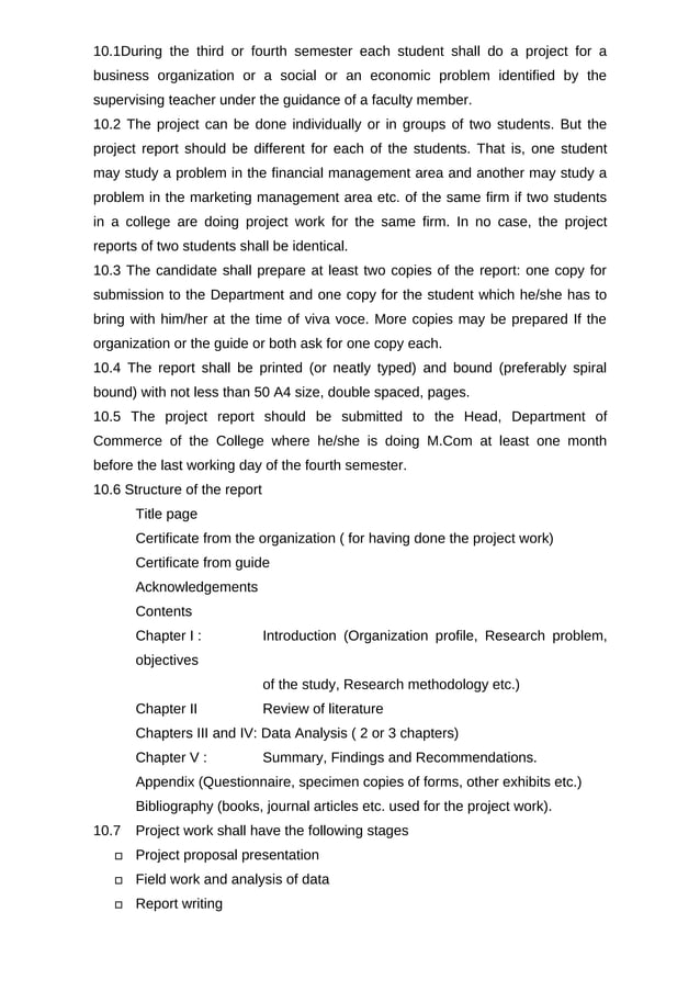 Mcom syllabus for calicut university | PDF