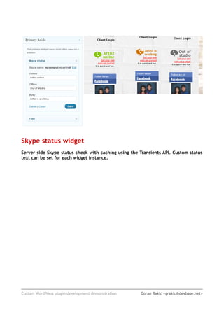 Custom WordPress plugin development demonstration | PDF