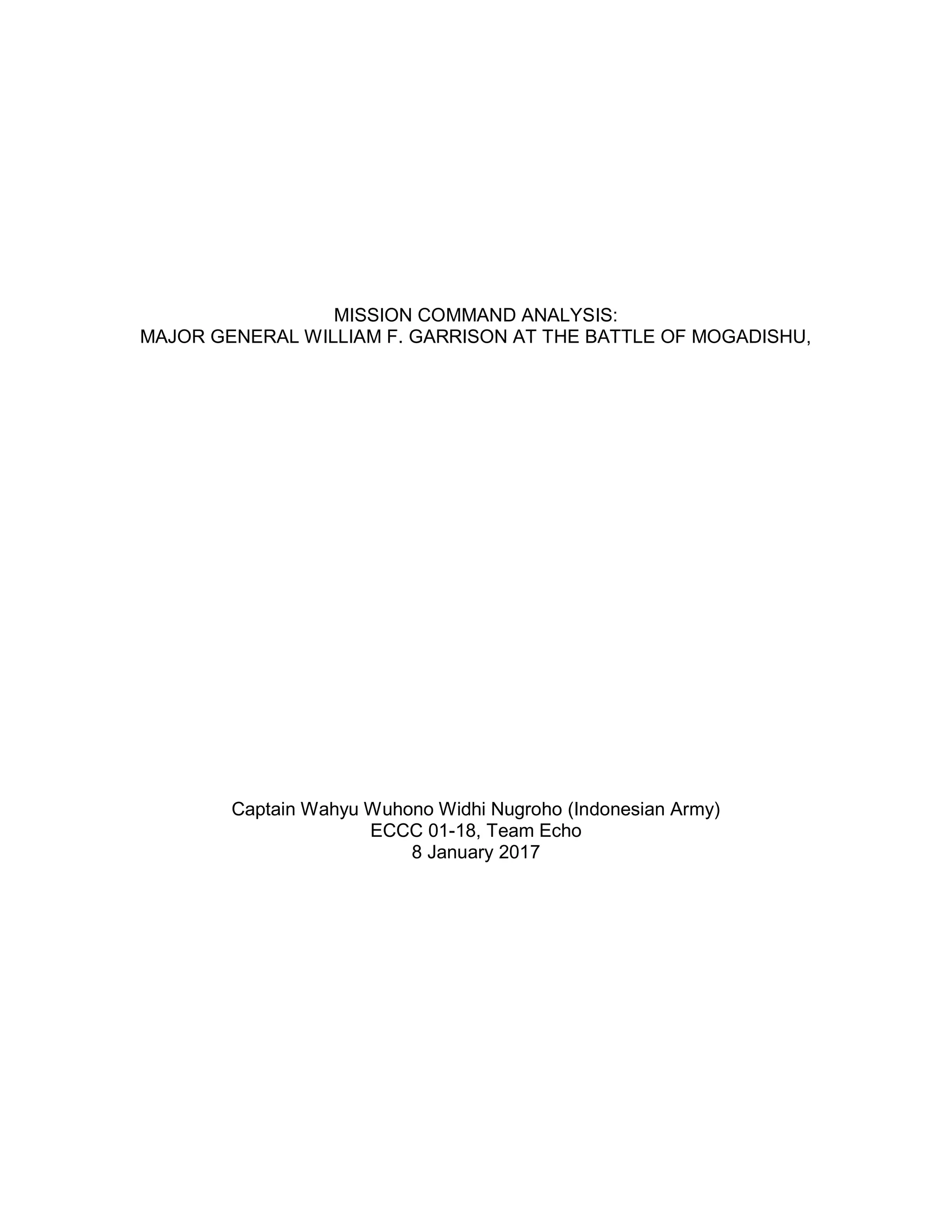 Mc paper analysis capt wahyu nugroho team echo eccc 1 18 | PDF