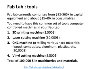 How do we use and optimize Fab Lab - Montreal MCPC 2015 | PPT