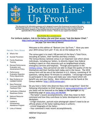 MCPON BLUF March 2010 Final | PDF