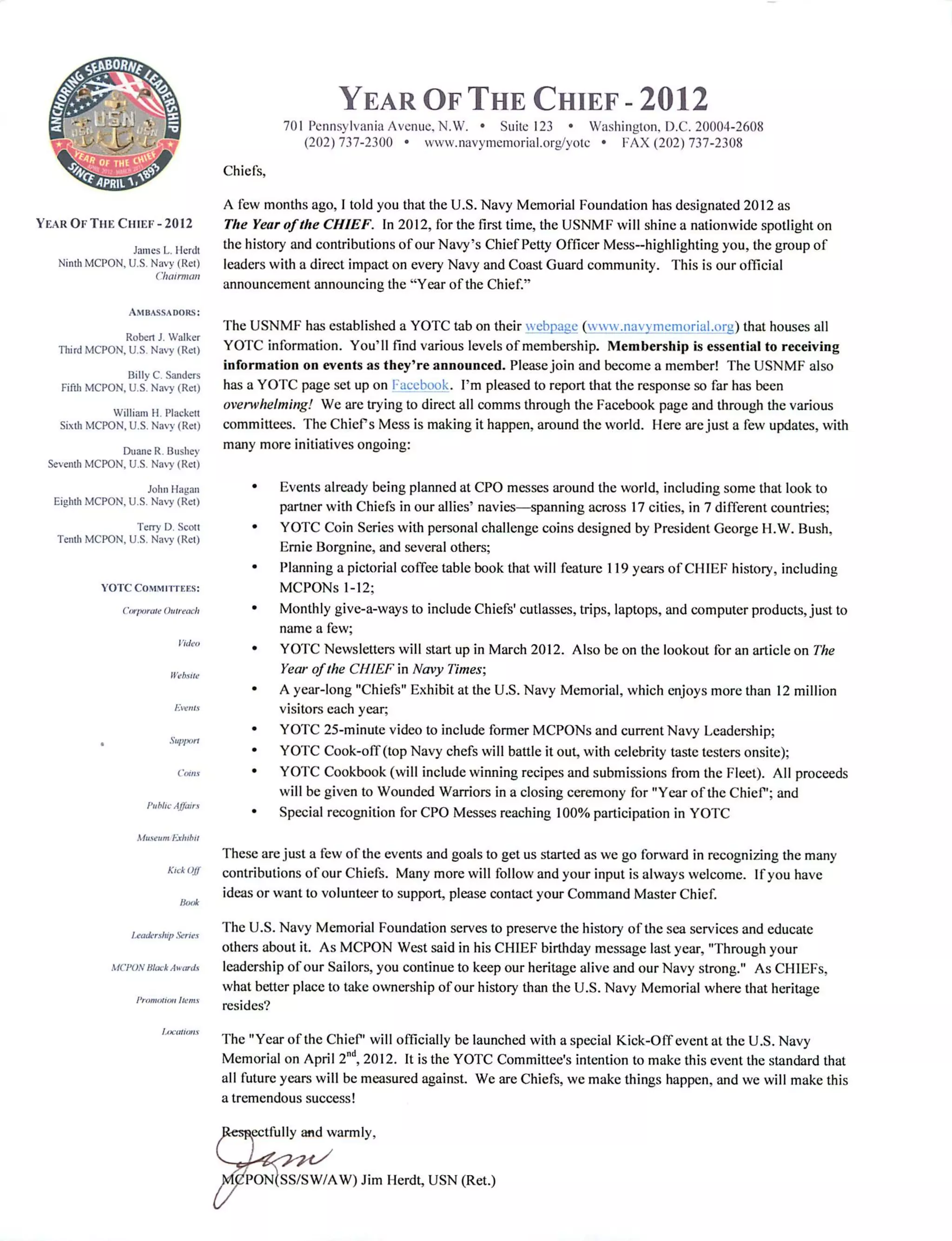 Mcpon herdt yotc official announcement | PDF