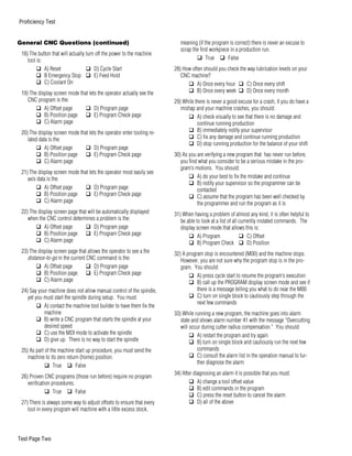 Mcpo proficiency test | PDF