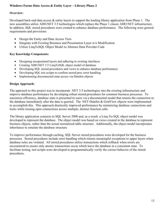 C# .NET Developer Portfolio | PDF