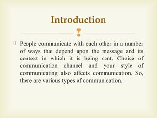 Types of Communication | PPT