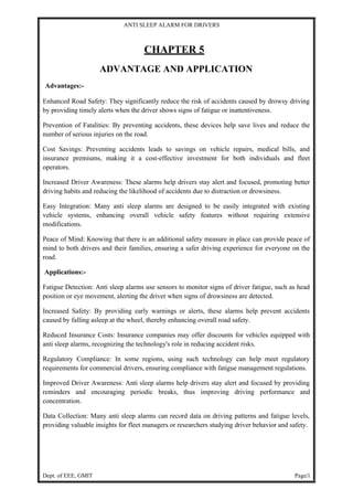 MICROCONTROLLER BASED PROJECT REPORT ON ANTI SLEEP ALARM FOR DRIVERS | DOCX