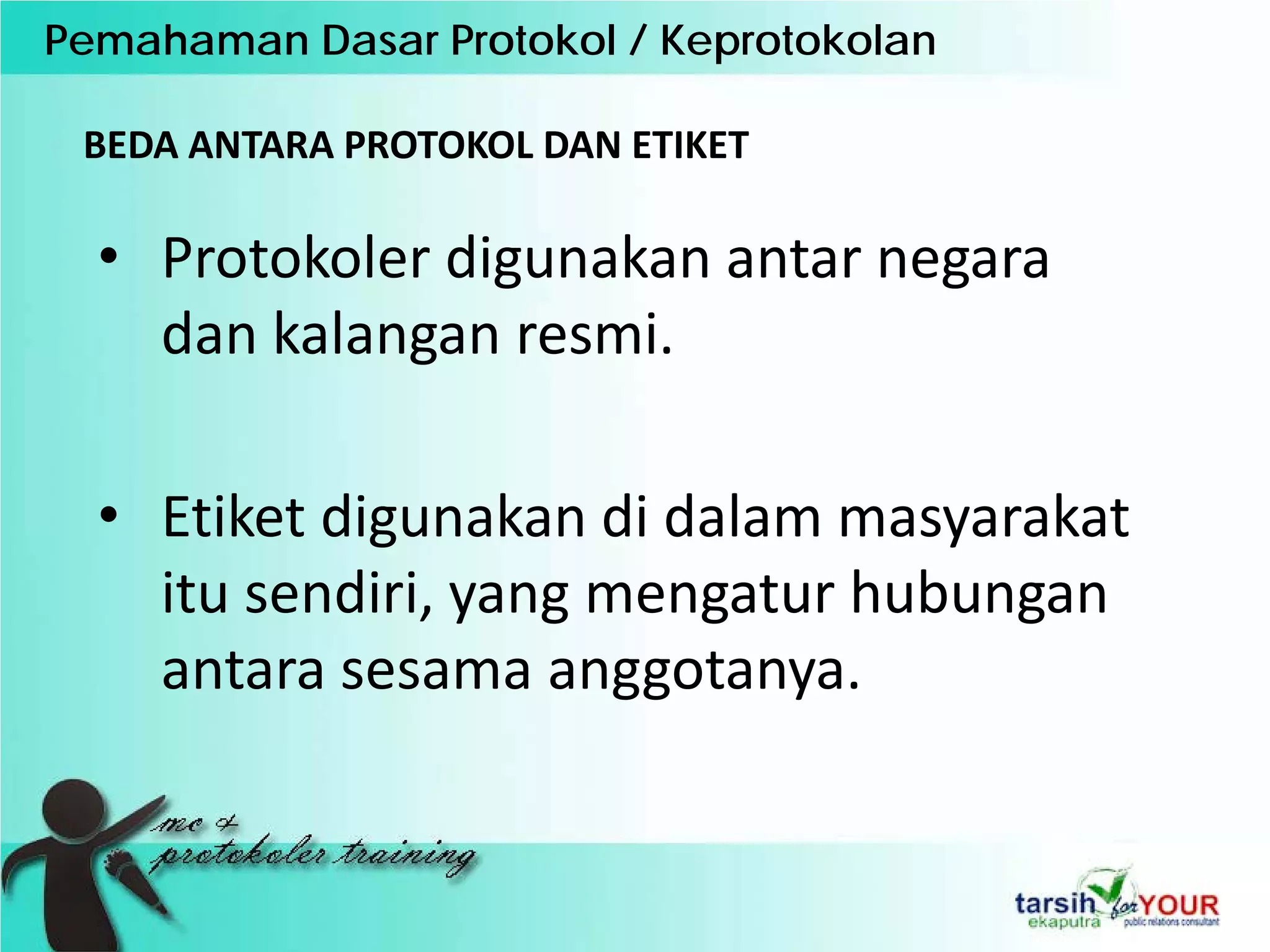 Mc & protokoler training module by Tarsih Ekaputra | PDF