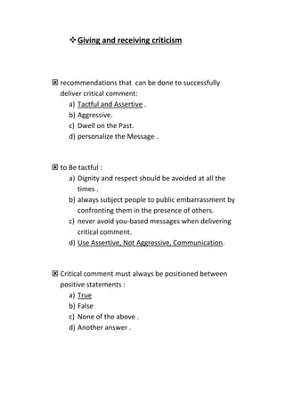 Mcq questions for communication skills course | PDF