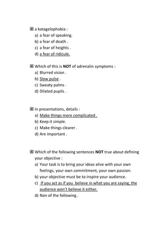 Mcq questions for communication skills course | PDF