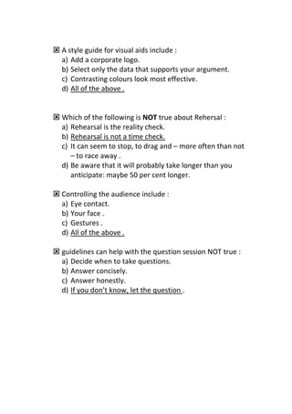 Mcq questions for communication skills course | PDF