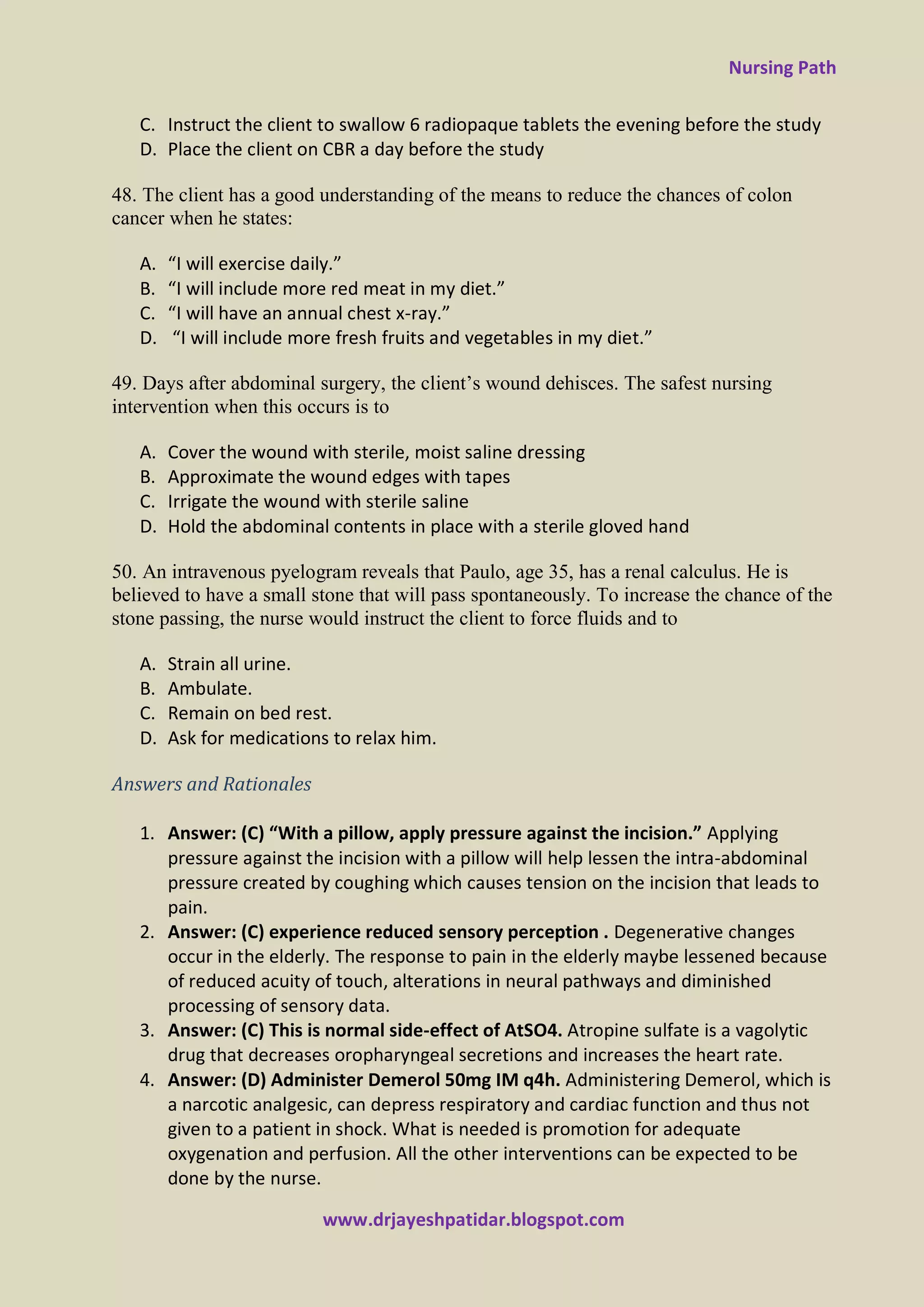 MCQ. Medical-surgical Nursing | PDF