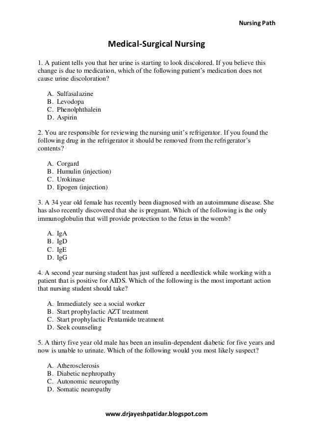 Medical Surgical Nursing Practical Viva Questions Medical Surgical Nursing Practical Viva Questions