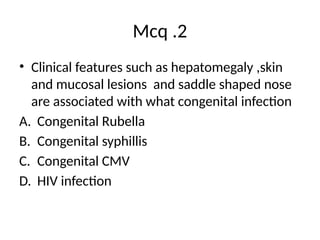 Mcq.perinatal infection.pptxtttttttttttt | PPTX