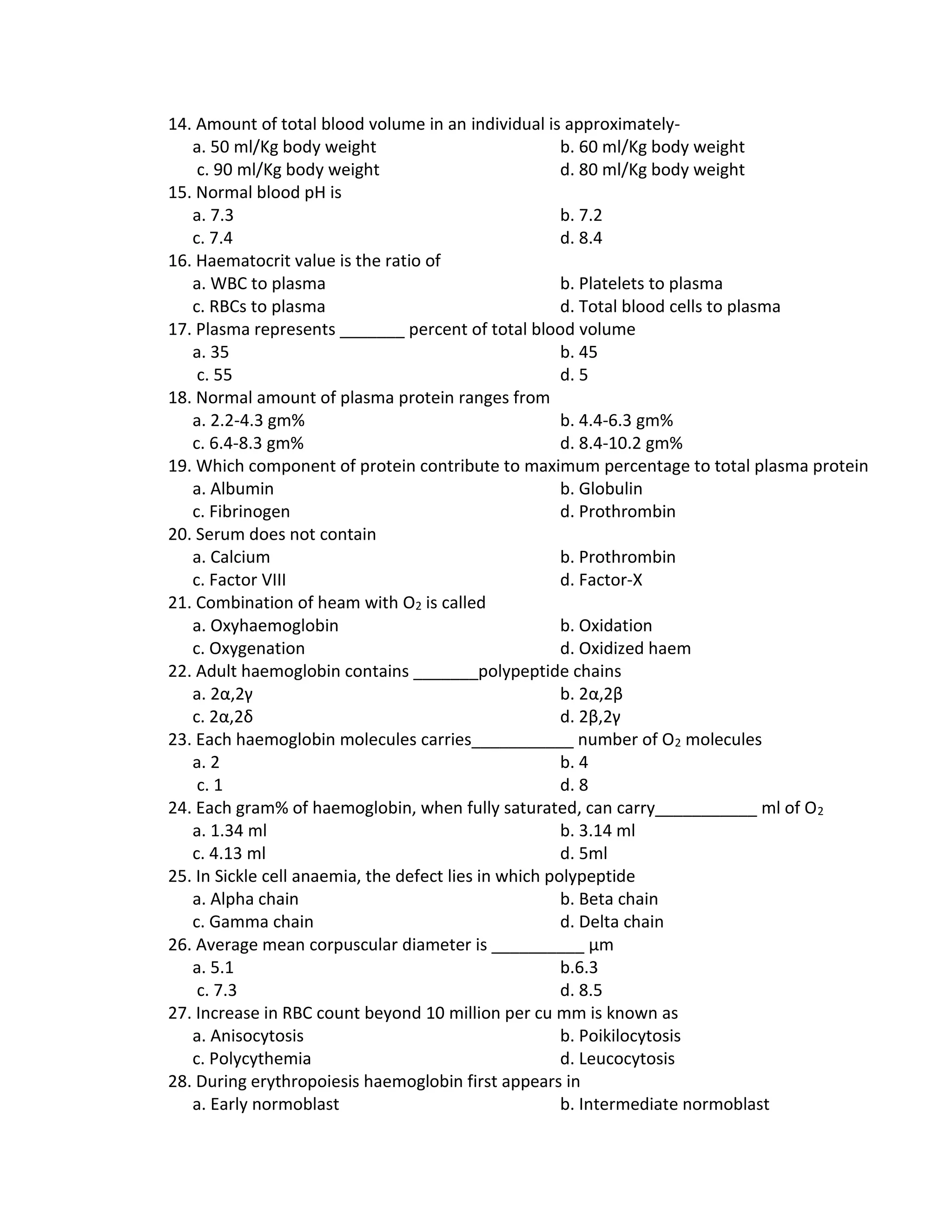 Multiple choice questions on anatomy and physiology PDF 2024 | PDF