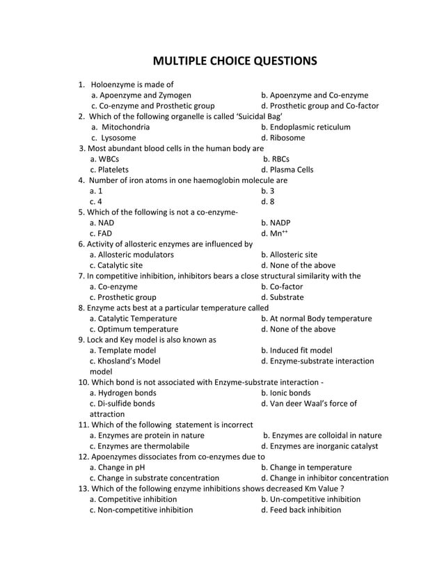 Multiple choice questions on anatomy and physiology PDF 2024 | PDF ...