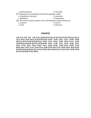 Multiple choice questions on anatomy and physiology PDF 2024 | PDF