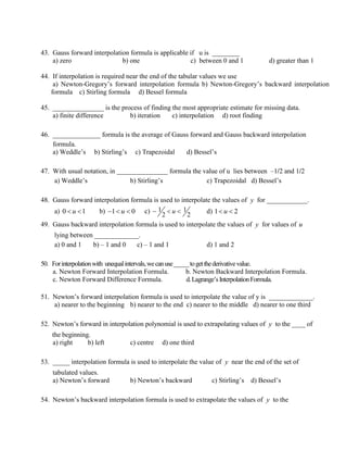 Multiple Choice Questions - Numerical Methods | PDF