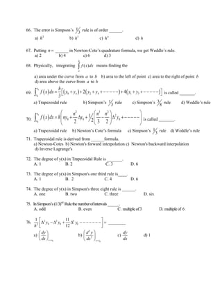 Multiple Choice Questions - Numerical Methods | PDF