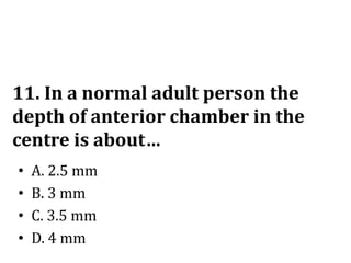 Ophthalmology and Optometry multiple Choice Questions.. Optometry Fans ...