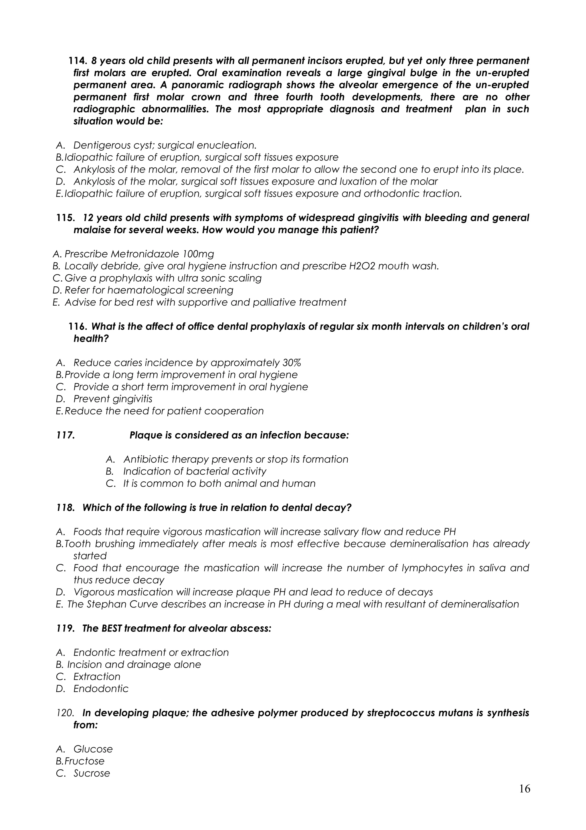 1100 MCQ in Dentistry with Answers | DOC