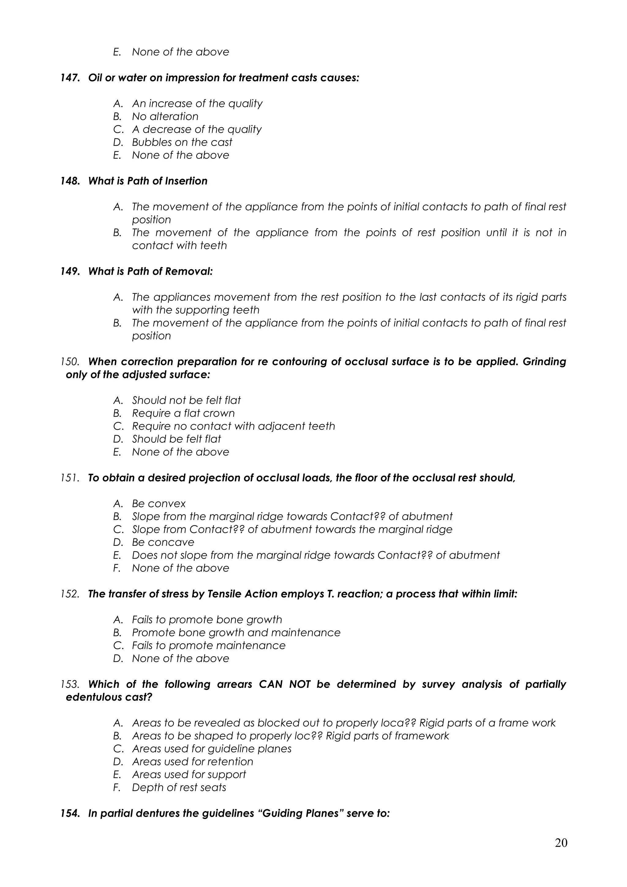 1100 MCQ in Dentistry with Answers | DOC
