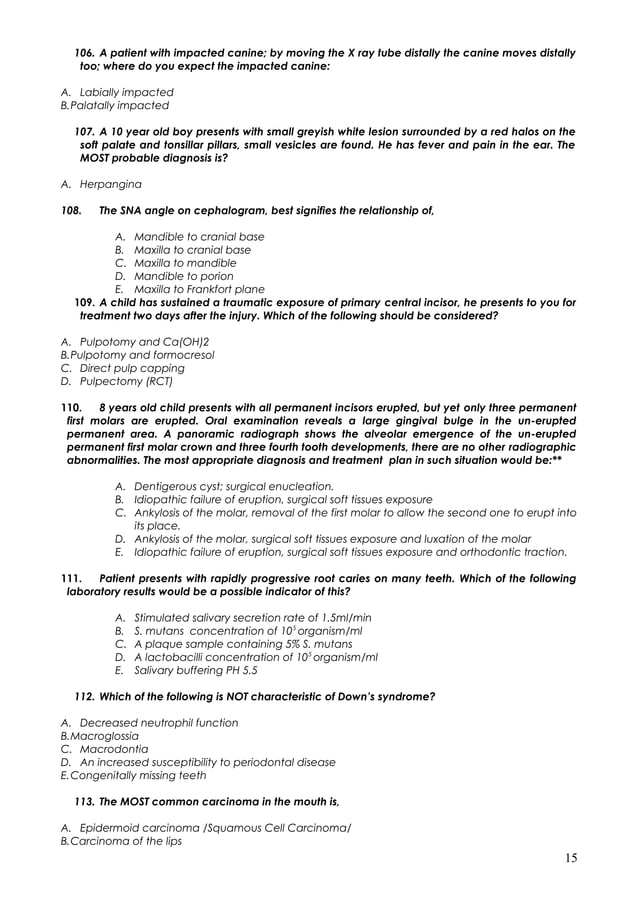 1100 MCQ in Dentistry with Answers | DOC