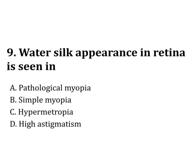 Ophthalmology and Optometry multiple Choice Questions.... Optometry ...