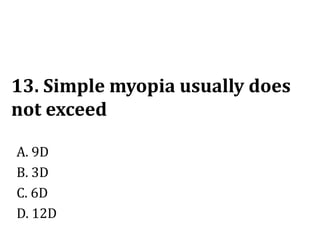 Ophthalmology and Optometry multiple Choice Questions.... Optometry ...
