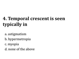 Ophthalmology and Optometry multiple Choice Questions.... Optometry ...