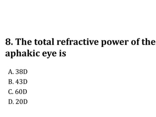 Ophthalmology and Optometry multiple Choice Questions.... Optometry ...