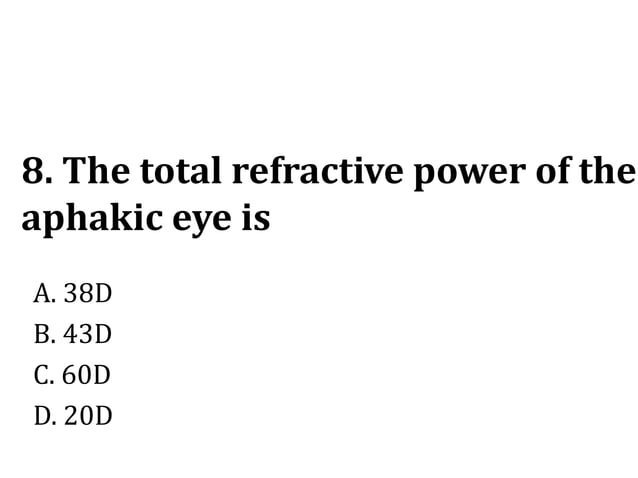 Ophthalmology and Optometry multiple Choice Questions.... Optometry ...