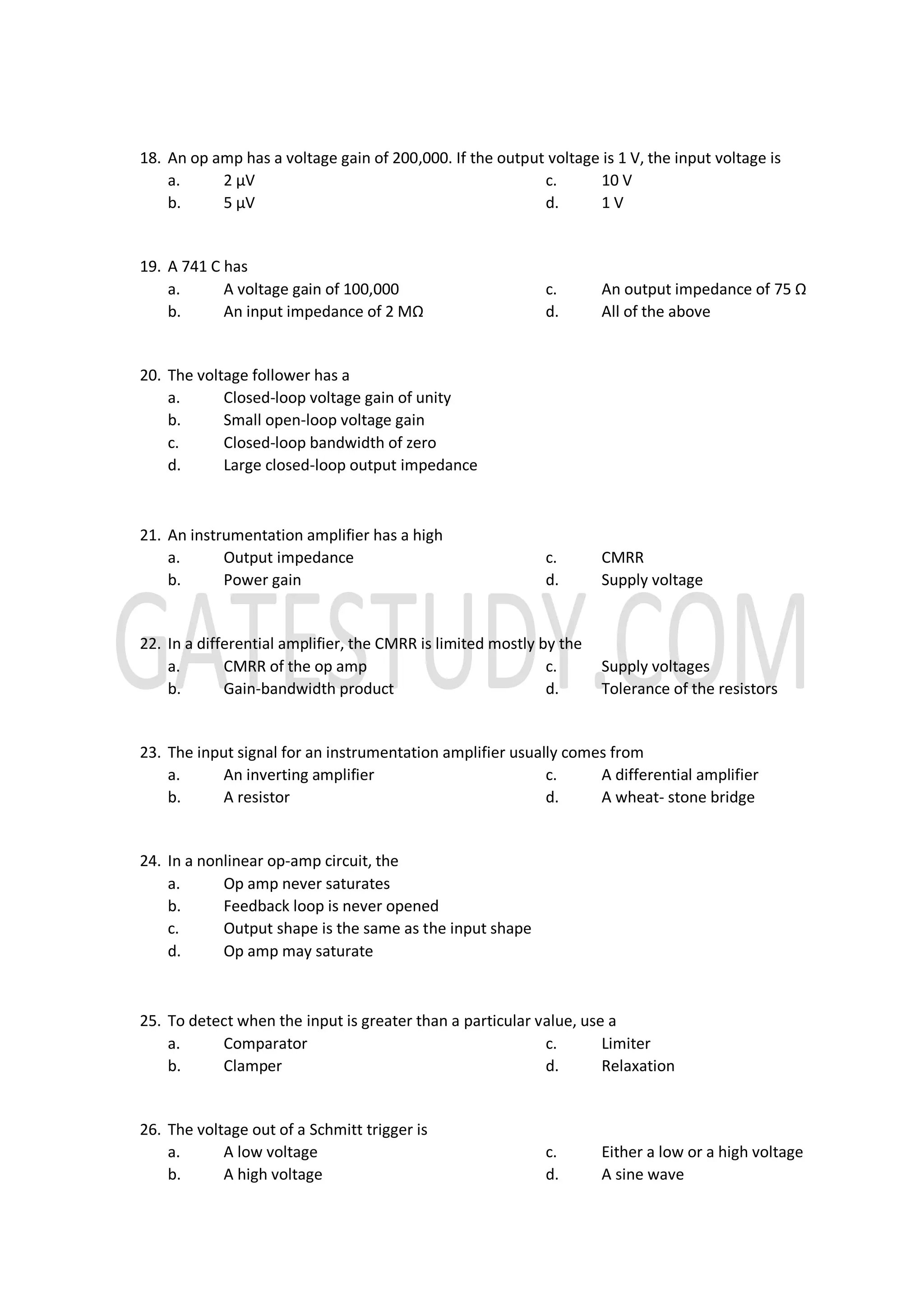 Mcq4 ac-operational-amplifiers | PDF