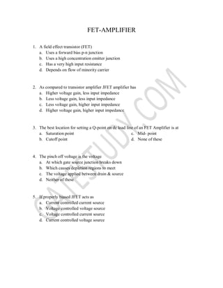 Mcq5 ac-fet-amplifiers | PDF