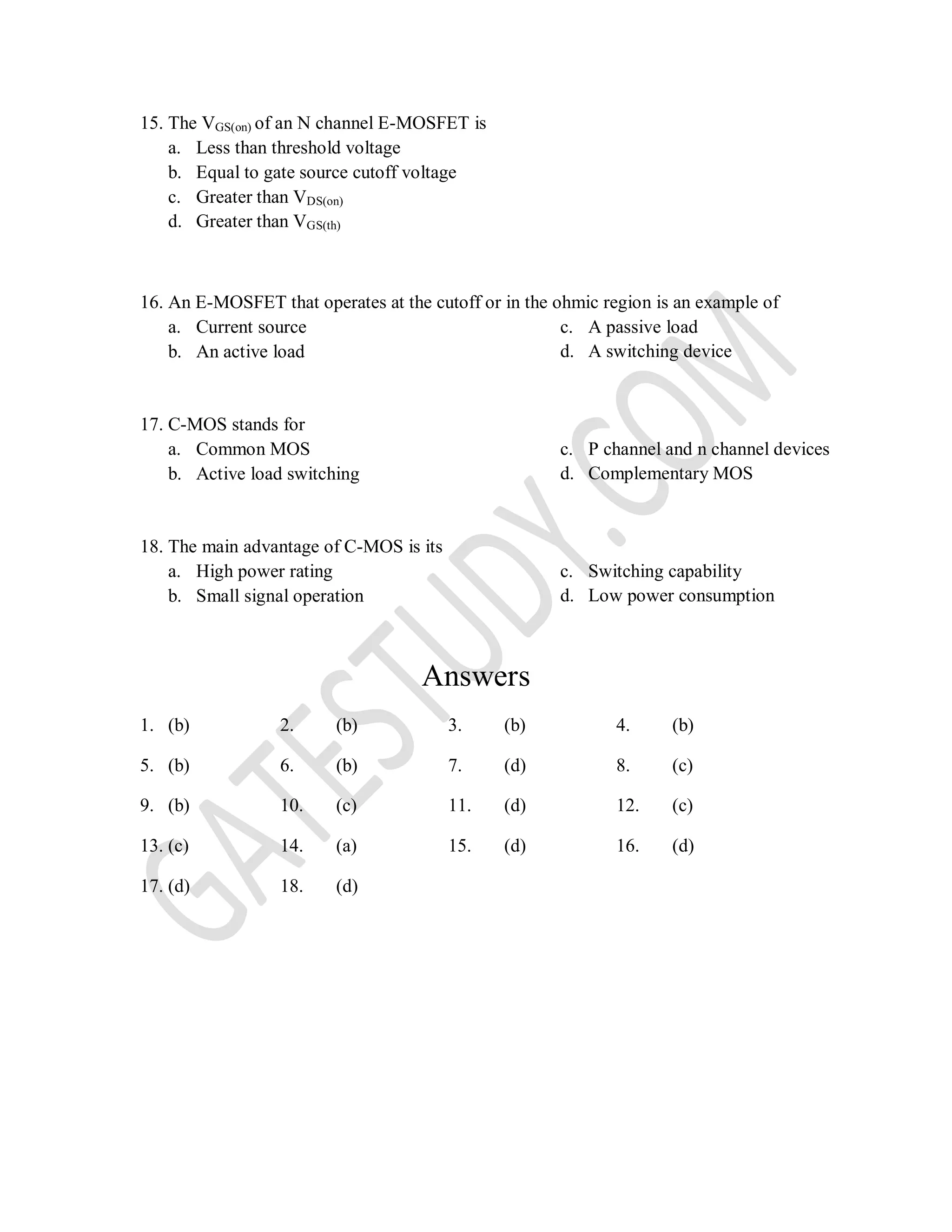 Mcq6 ac-mosfet-amplifier | PDF
