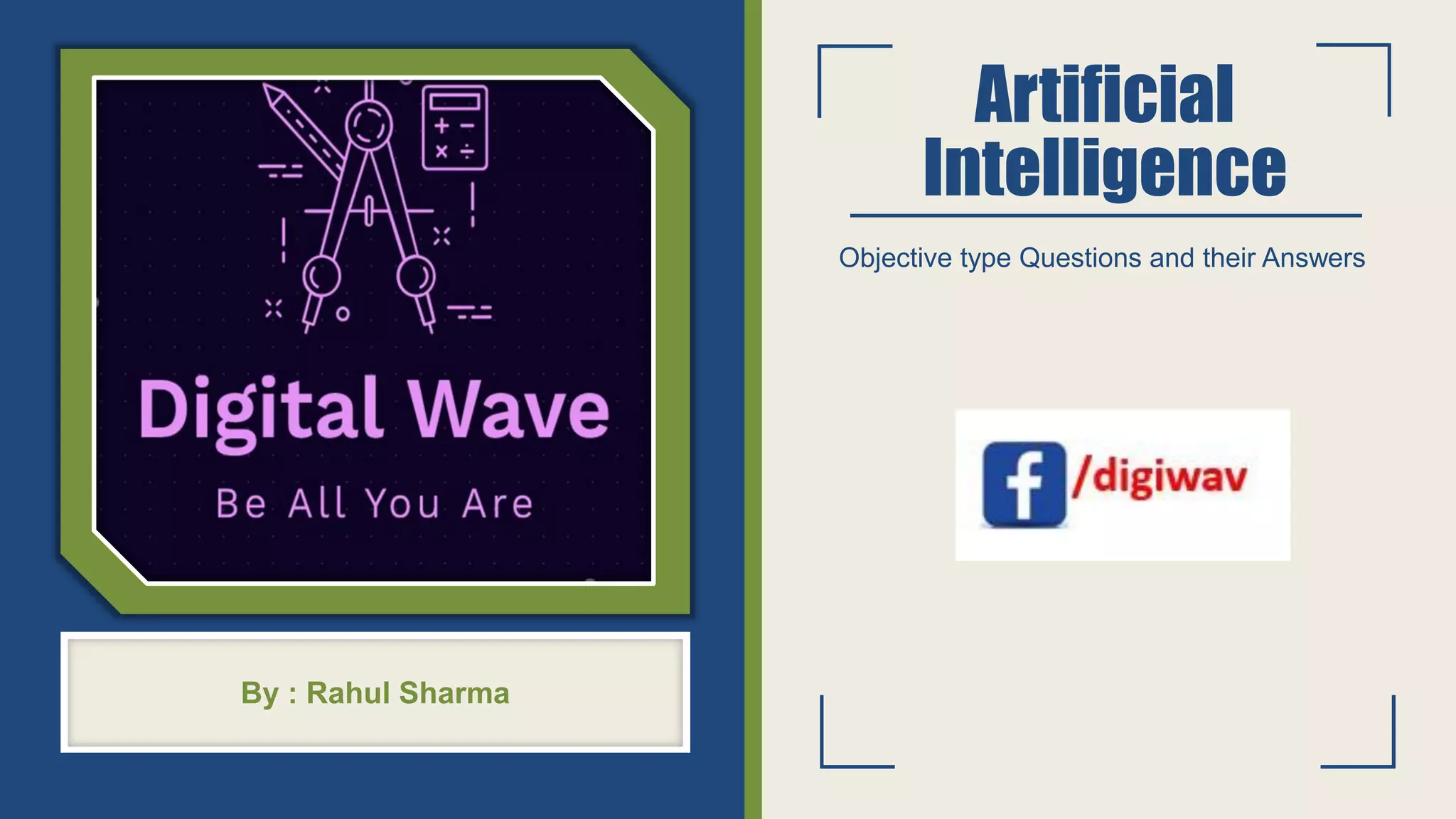 Artificial Intelligence MCQ Part 1 | 50 AI MCQs | Multiple Choice Questions & Answers | PPT