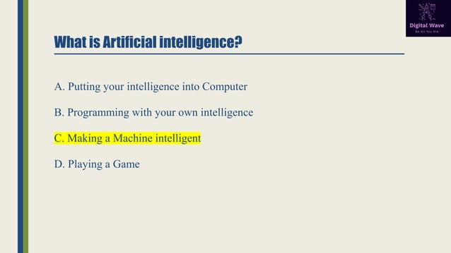 Artificial Intelligence MCQ Part 1 | 50 AI MCQs | Multiple Choice ...