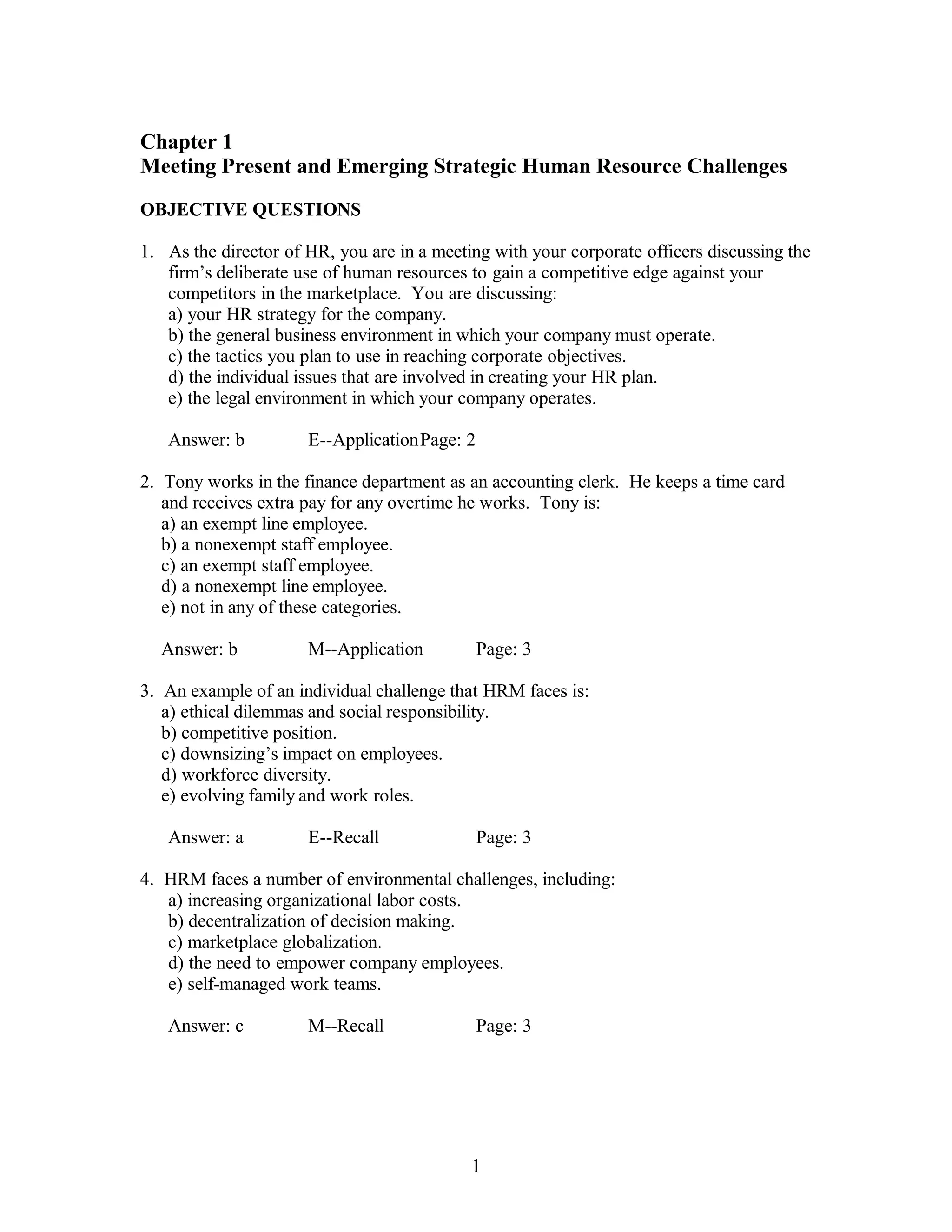 Mcq based on cases hrm | DOC