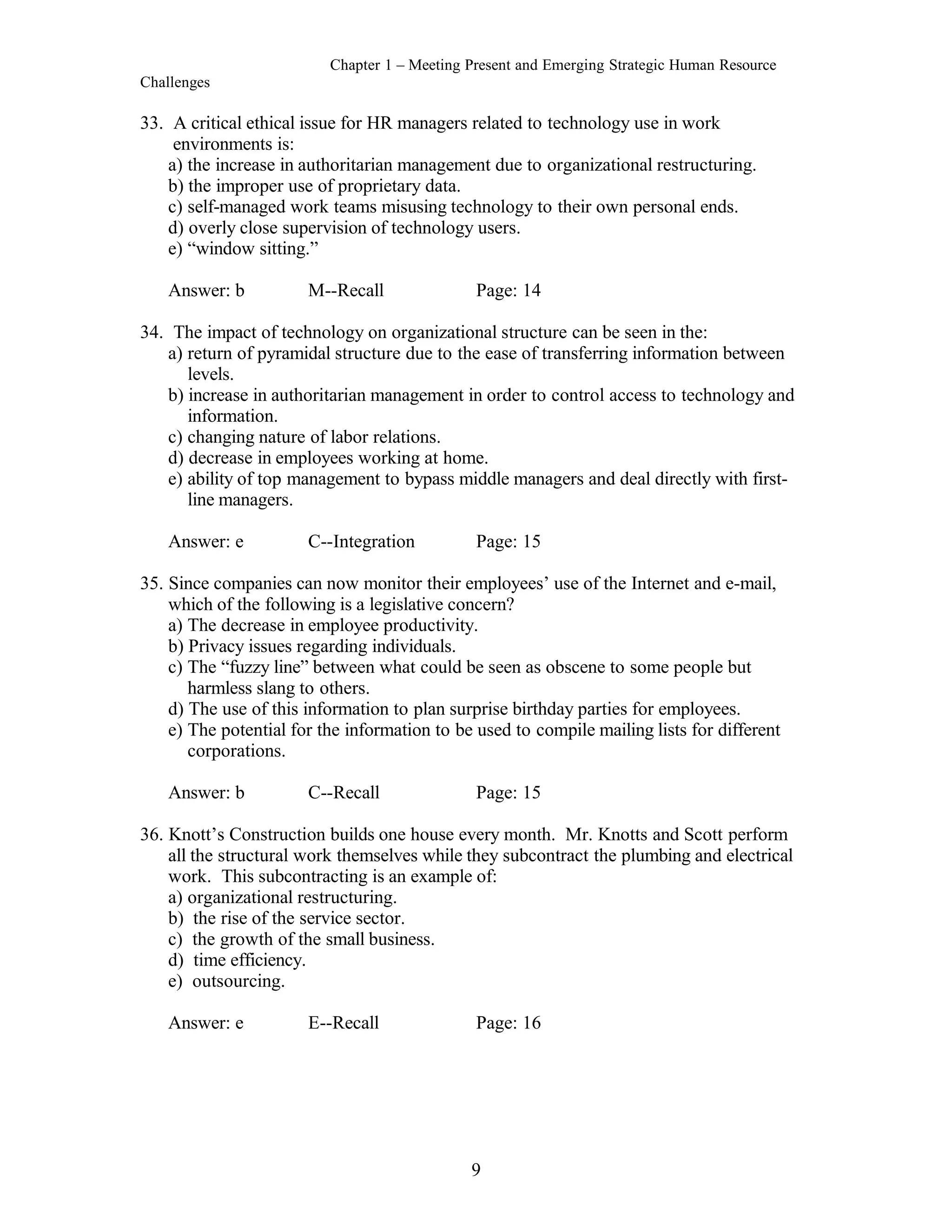 Mcq based on cases hrm | DOC